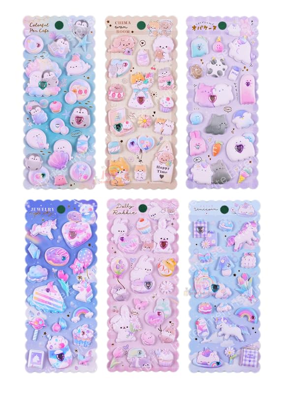Kawaii Stickers Set–Puffy Stickers for Kids 3D Stickers for Girls ...