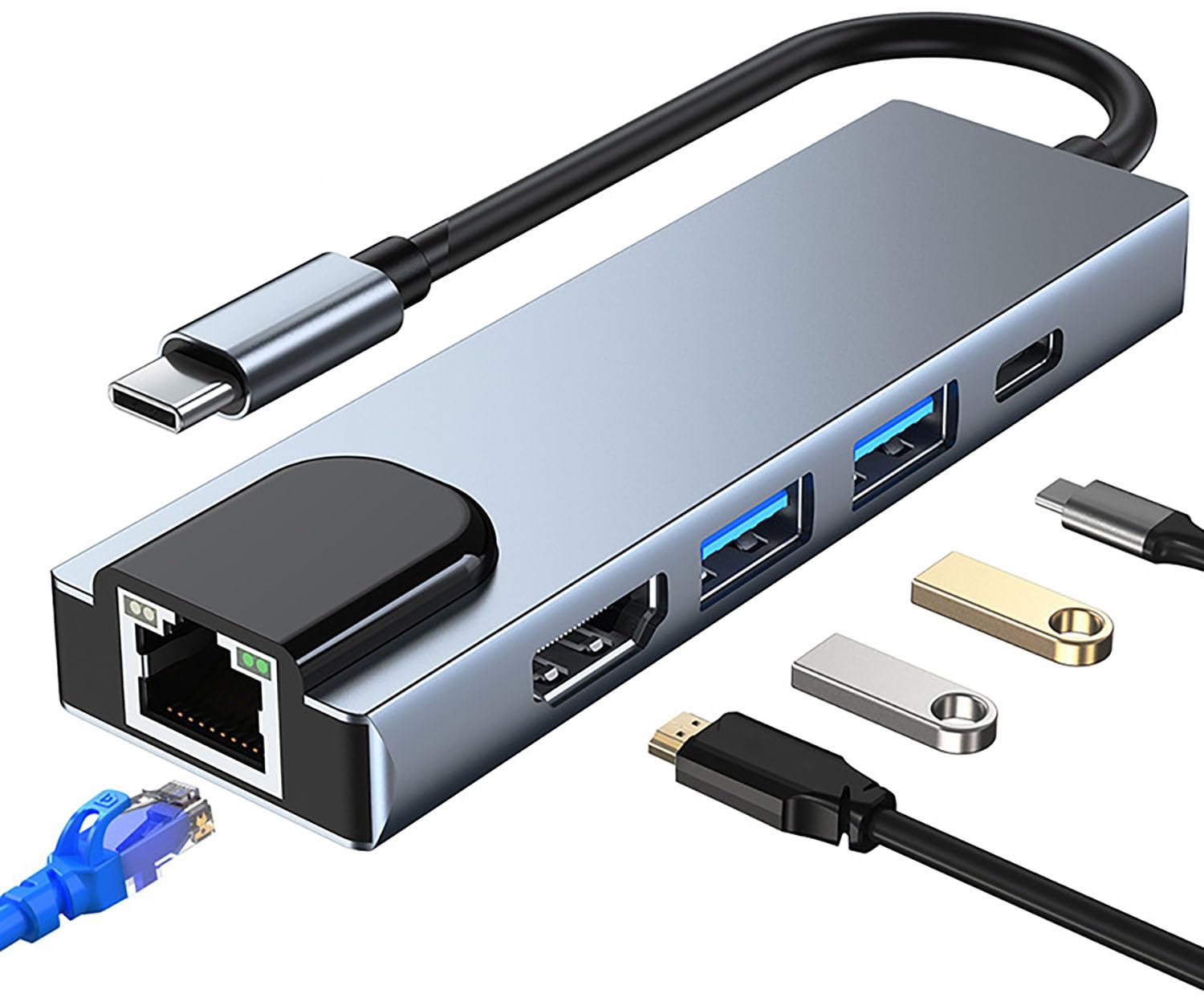 Amazon | Tomicoco USB TypeC ハブ Switch対応 4K＠30Hz 有線LAN アダプター USBハブ USBC ...