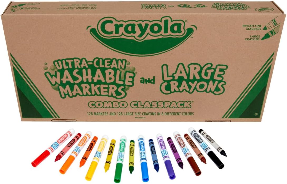 Amazon.com: Crayola Large Crayons & Ultra Clean Washable Markers (256 ...