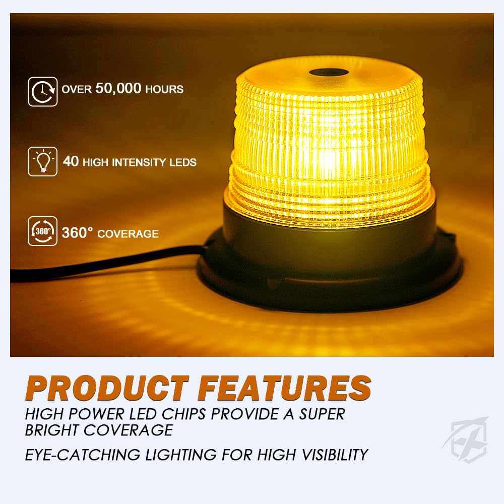 Snapklik.com : LED Beacon Light, Forklift Strobe Lights w/Magnetic Base ...