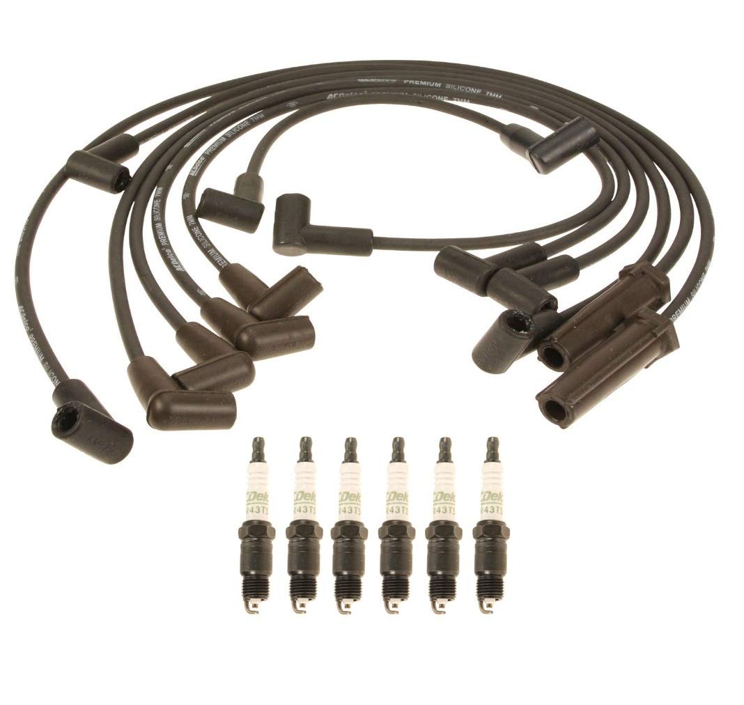 Amazon.com: GM OE Ignition Wire Set & 6 Conventional Spark Plugs Kit ...