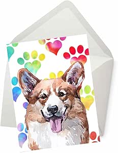 Amazon.com : Welsh Corgi Dog Greeting Card, Card for Wife Husband ...