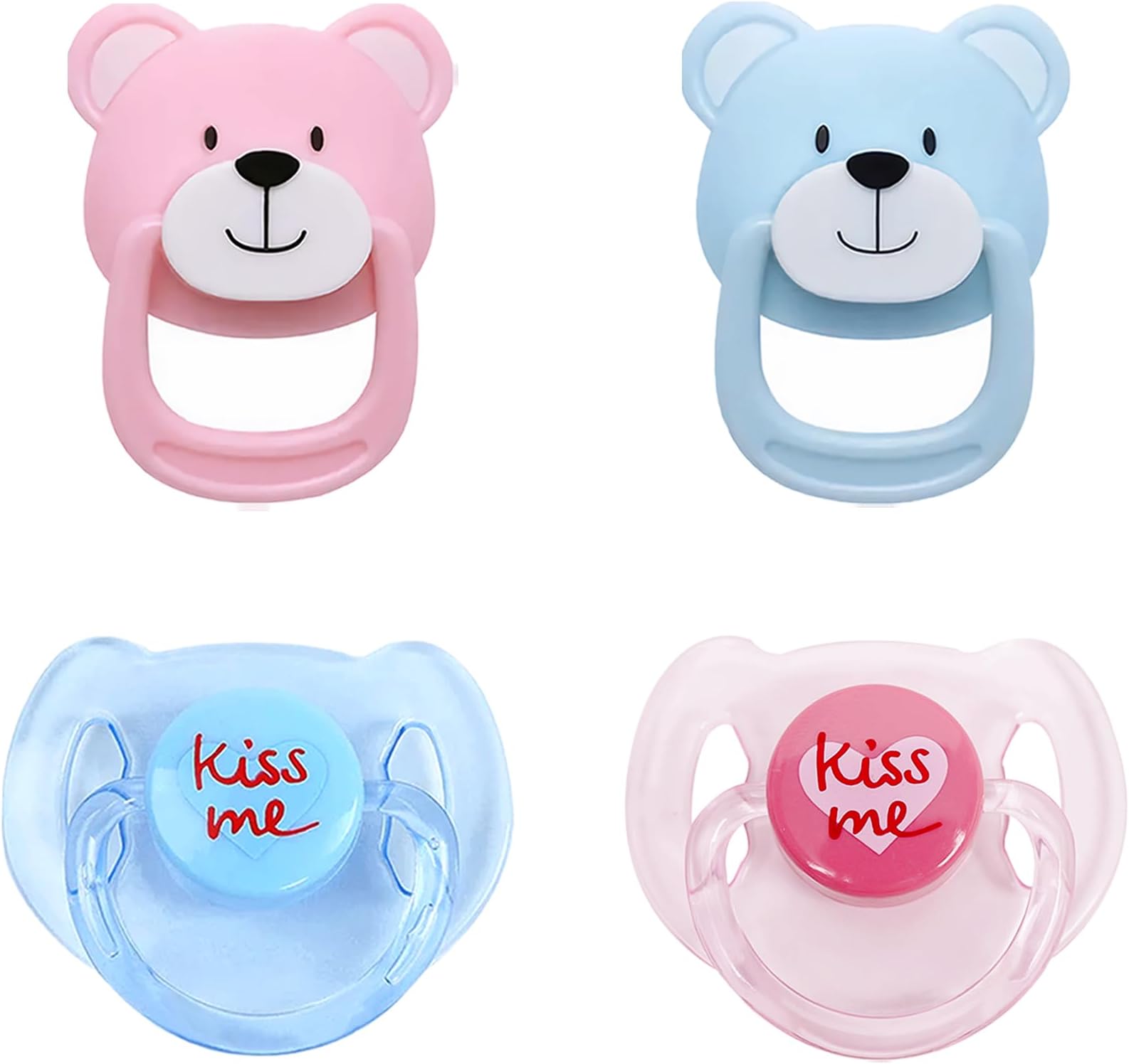 Amazon.com : HELERKOL Cute Pink Purple Magnetic Pacifiers 3 Piece Set ...