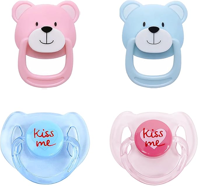 Amazon.com: Reborn Baby Doll Accessories, 4 Cute Magnetic Pacifiers ...