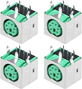 Amazon.co.jp: XYWHPGV S-Video PCB Mount 6 Pin Mini DIN Socket Audio Video Connector Green (ed753 ...