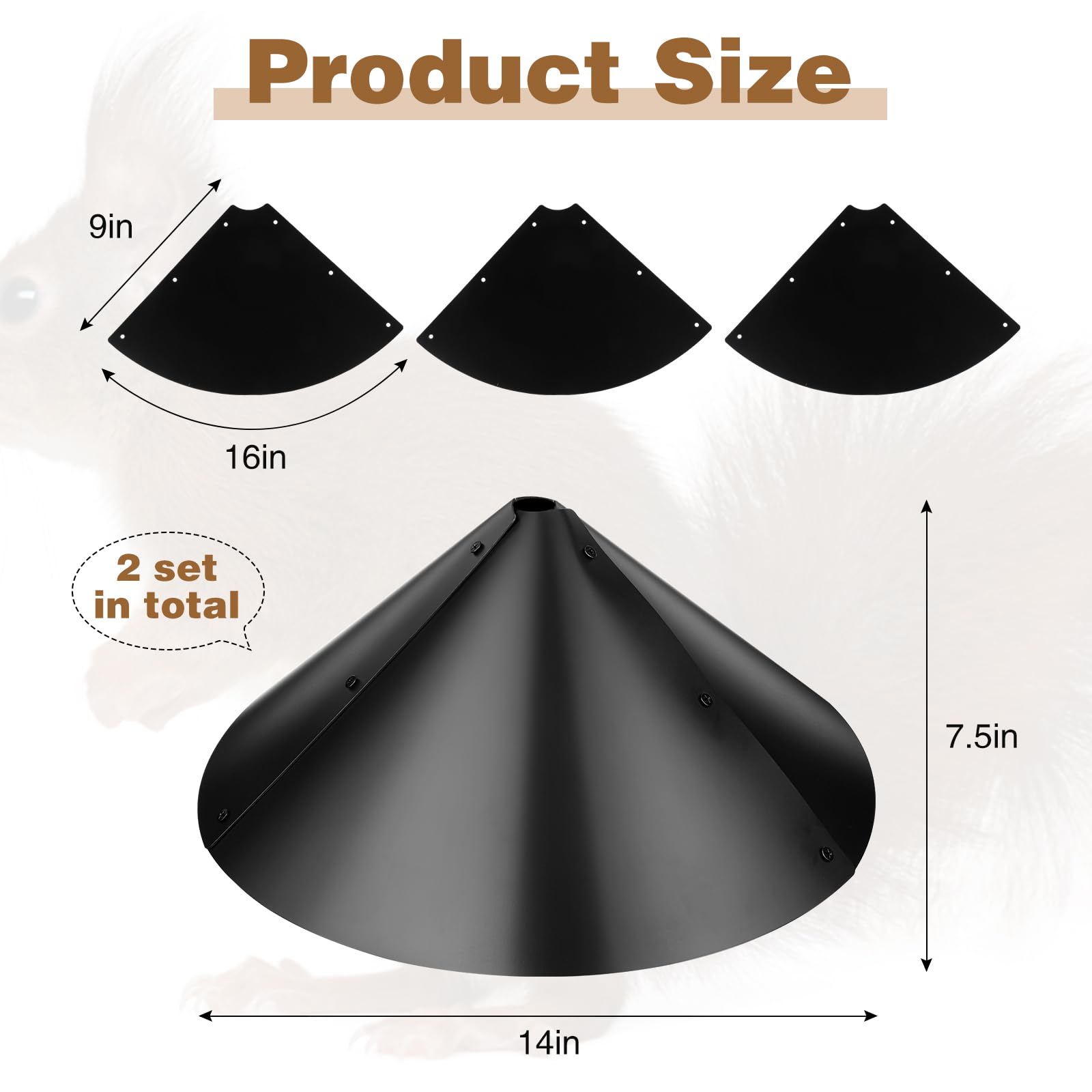 Snapklik.com : Tanlade 2 Pack Squirrel Baffle Guard Black Plastic Wide ...