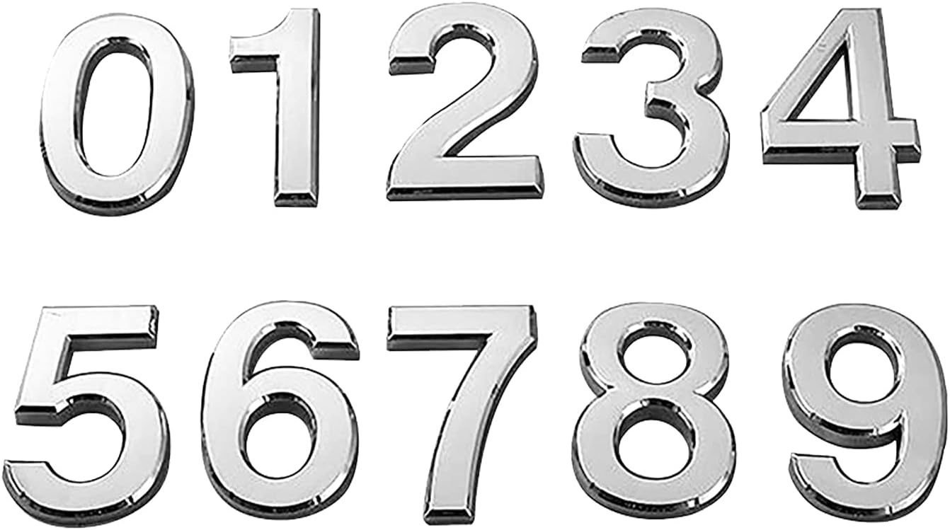 10 Pieces Mailbox Numbers House Numbers Self-Adhesive 3D Door Number ...