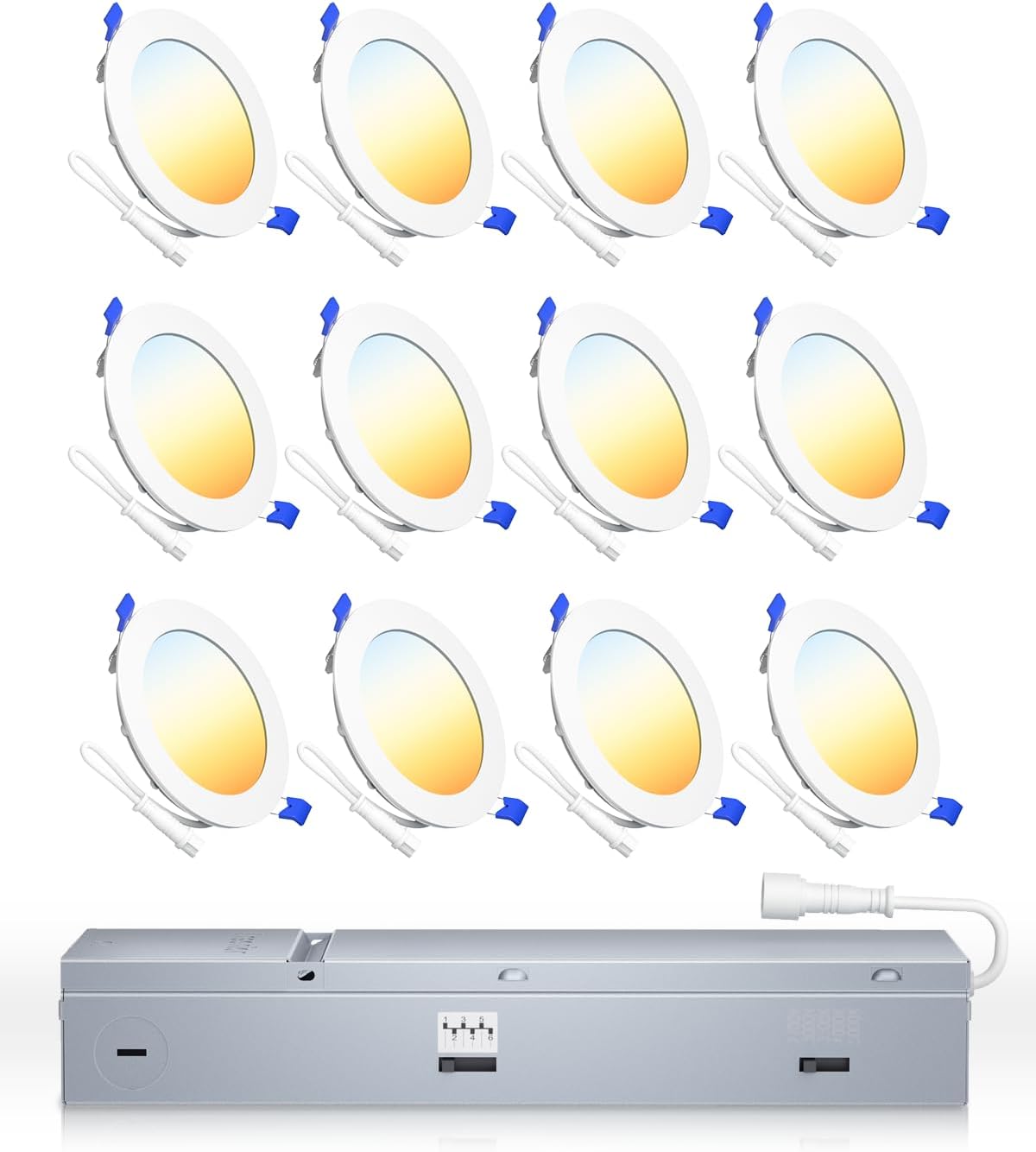 Ensenior 12 Pack 4 Inch LED Recessed Ceiling Light with Central ...