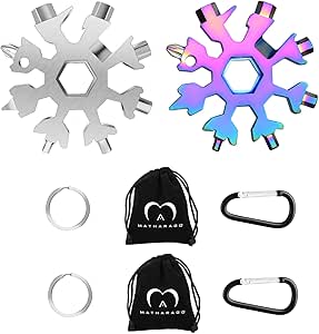 MATHARAGO Snowflake Multitool, 2pcs Snowflake Tool Stainless steel 18 ...