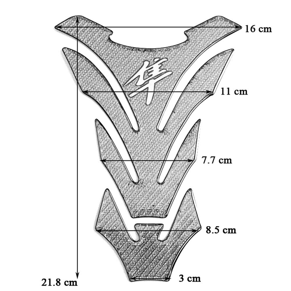 Universal Real Carbon Fiber Motorcycle Tank Pad Gas Oil Fuel Tank Pad ...