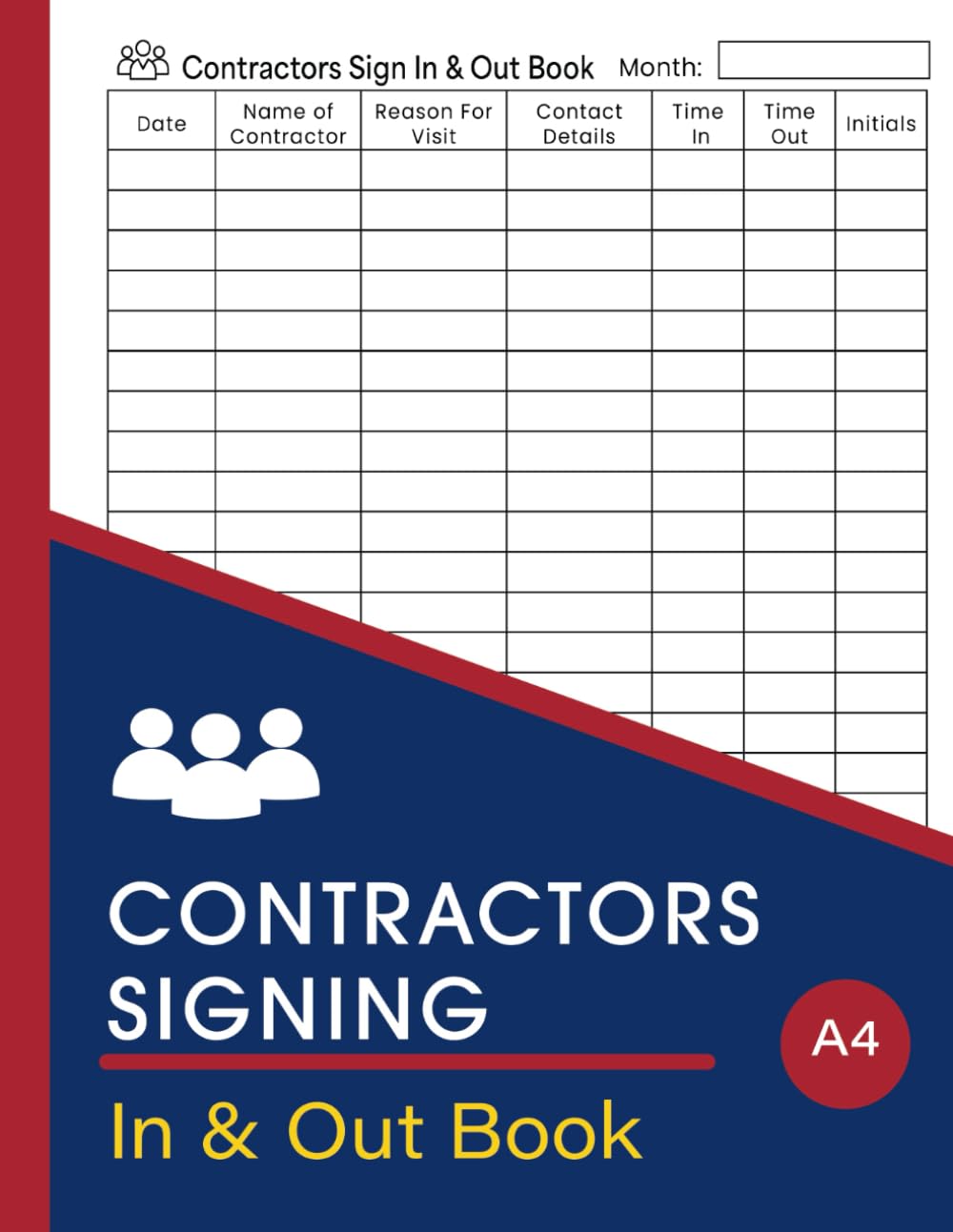Contractors Signing In and Out Book: Suitable For Construction Sites ...