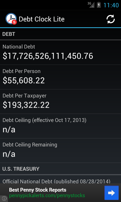 Debt Clock Lite - App on Amazon Appstore