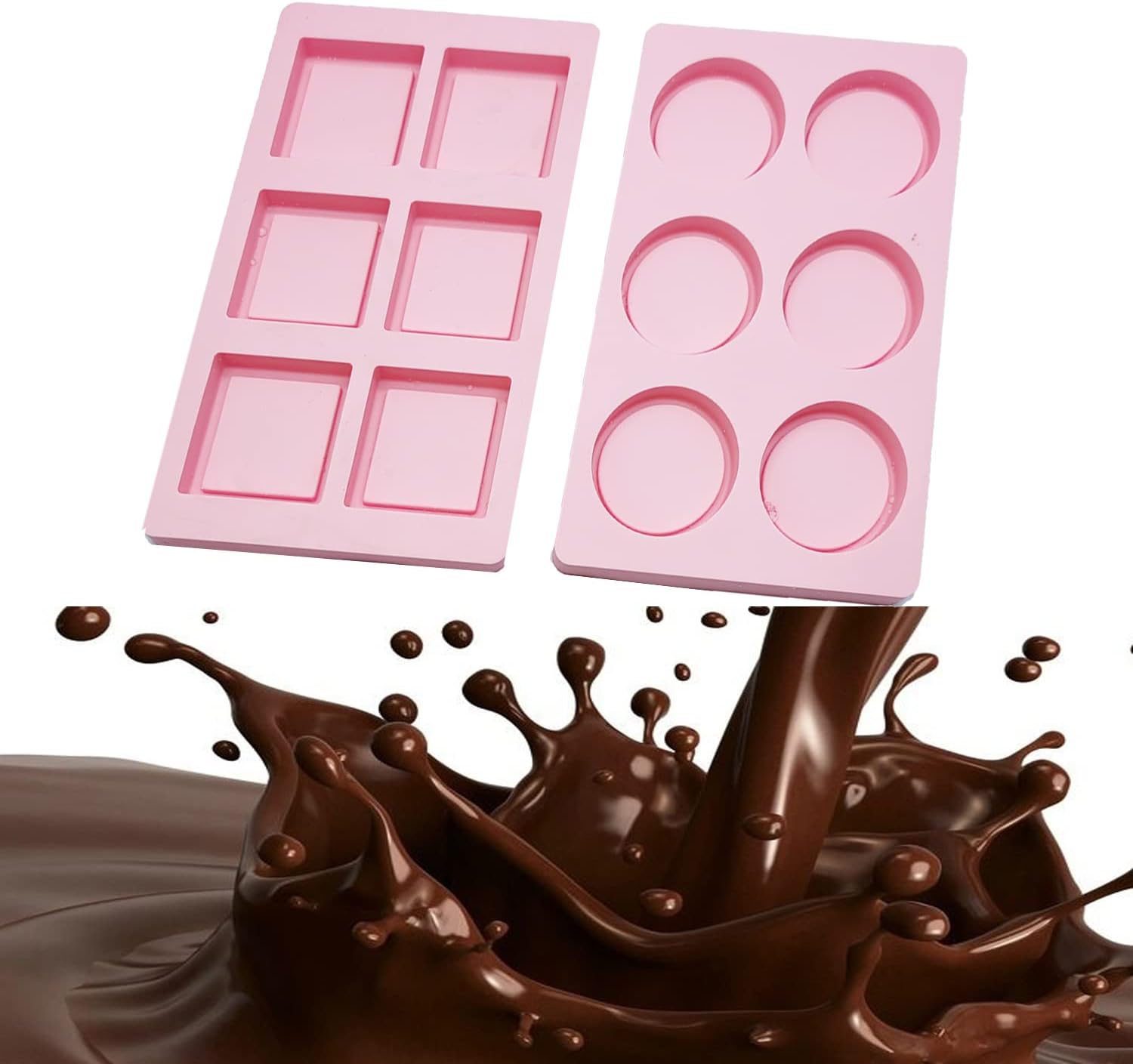 Amazon.com: Chocolate mold，6 Holes round/square Silicone Mold For ...