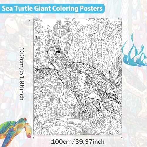 Snapklik.com : Turtle Giant Coloring Posters For Kids Adults Sea Turtle ...