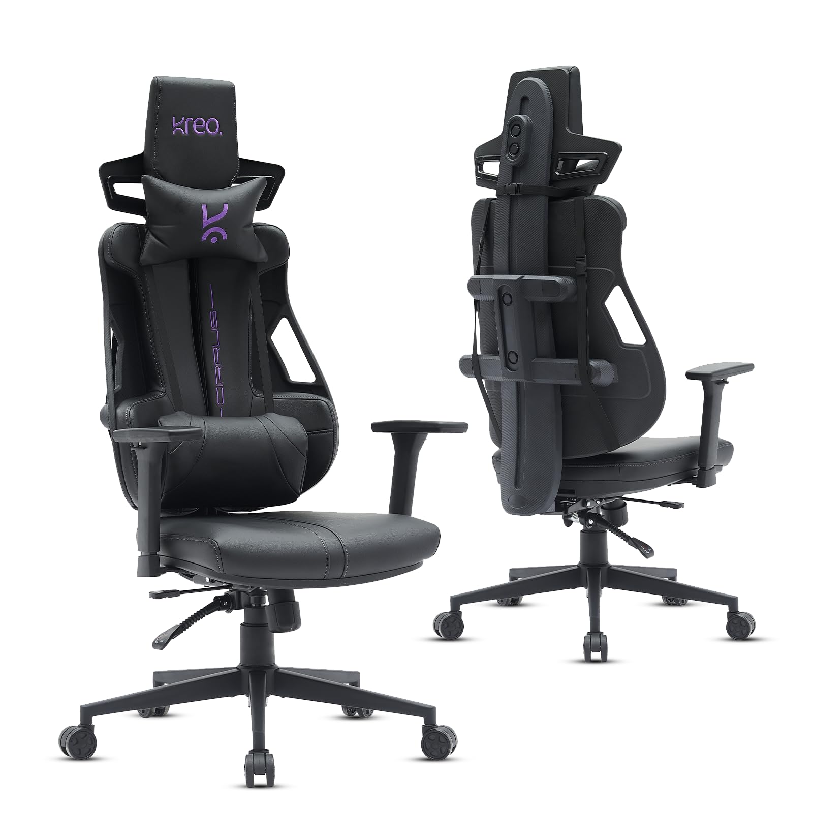 Kreo Cirrus Gaming Chair Ergonomic Design Premium Fabric & PU Leather ...