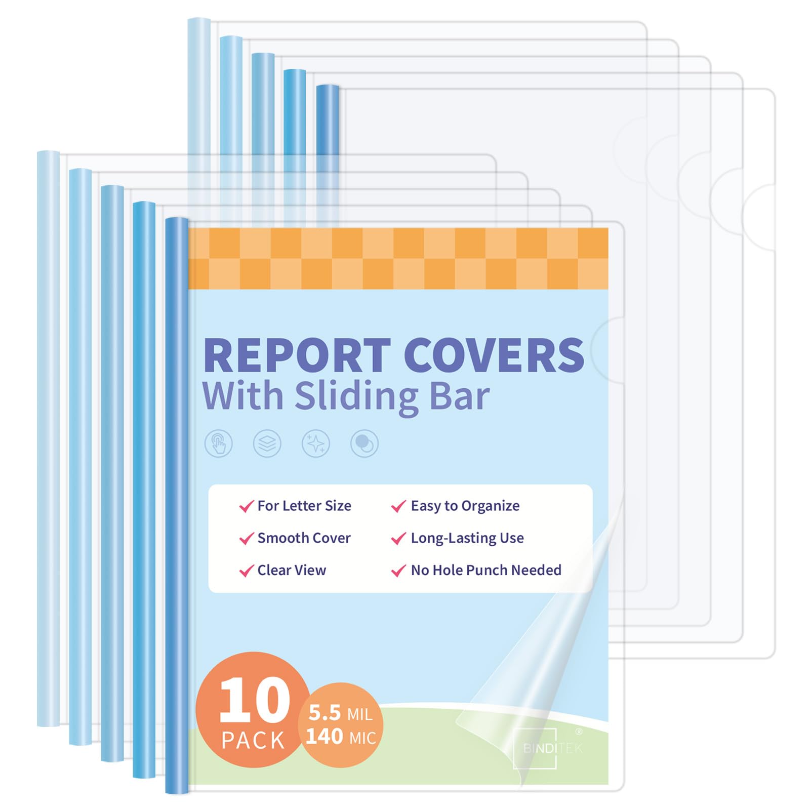 Snapklik.com : Binditek 10 Pack Clear Report Covers