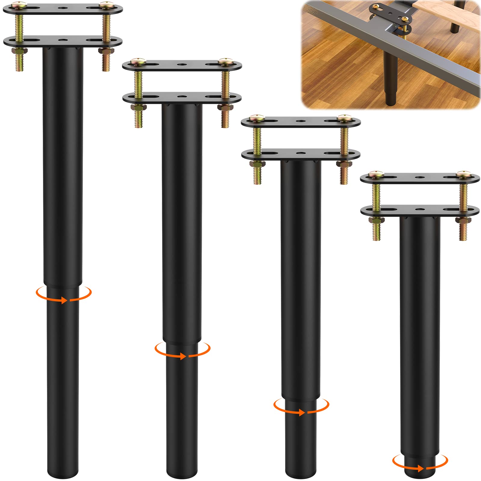 Amazon.com: KOMOHOM (4PCS) 10~17 inch Adjustable Height Center Support ...