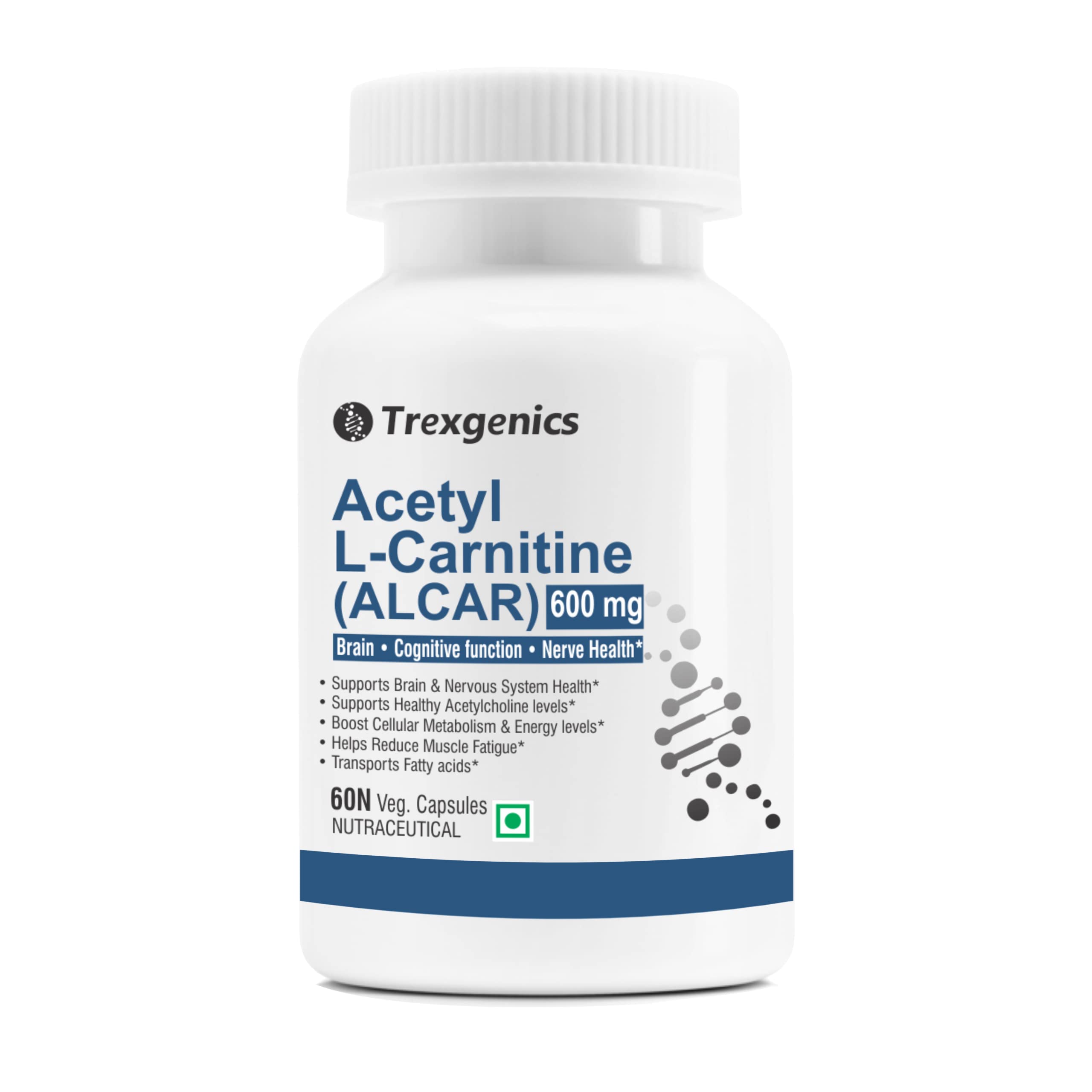 Trexgenics ACETYL-L CARNITINE (ALCAR) 600 mg Nervous System, Cognitive ...