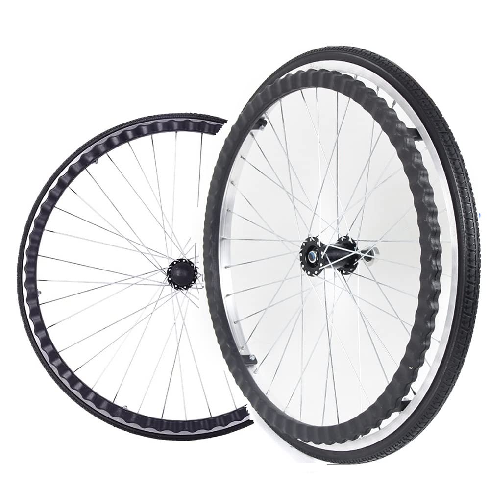 TOCTUS Wheelchair Rear Wheels Assembly 24inch, Solid Tyre Non-slip Back ...