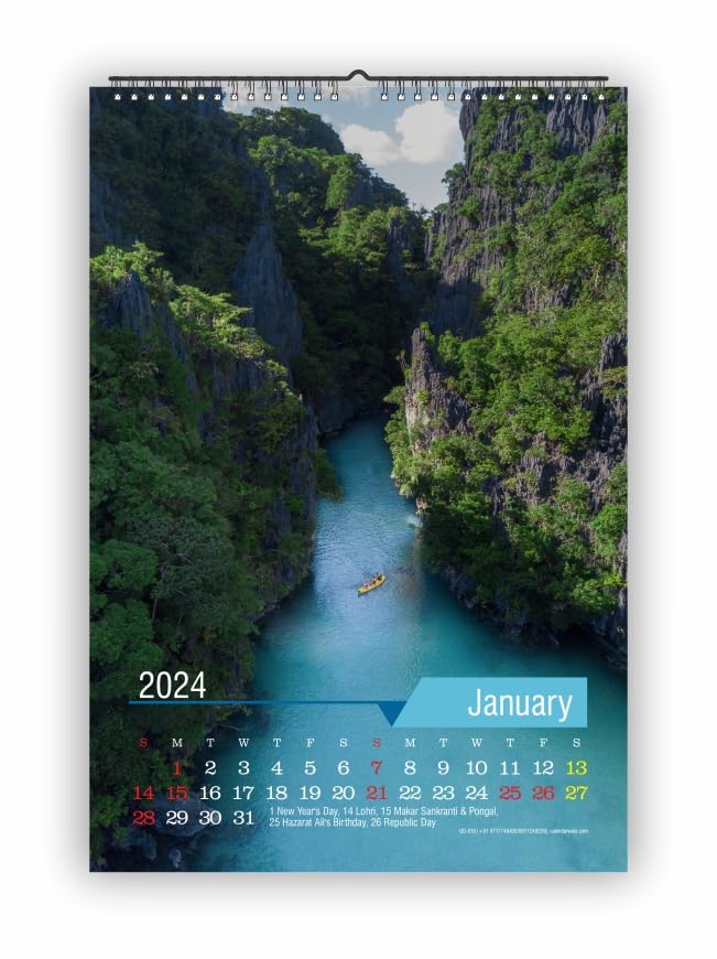 Pixel Scenary Natural Office Date Wall Calendar for Office and Home ...