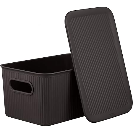 Amazon.com - AREYZIN Plastic Storage Baskets With Lid Organizing ...