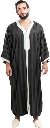 Moroccan Men Dress Caftan Handmade with Embroidery Tread Long Sleeve ...