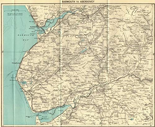 WALES. Barmouth to Aberdovey; Gwynedd - c1963 - old antique vintage map ...
