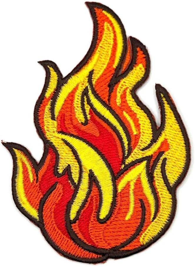 Amazon.com: Fire Symbol Fireball Flames Biker Tattoo Flammable Danger ...