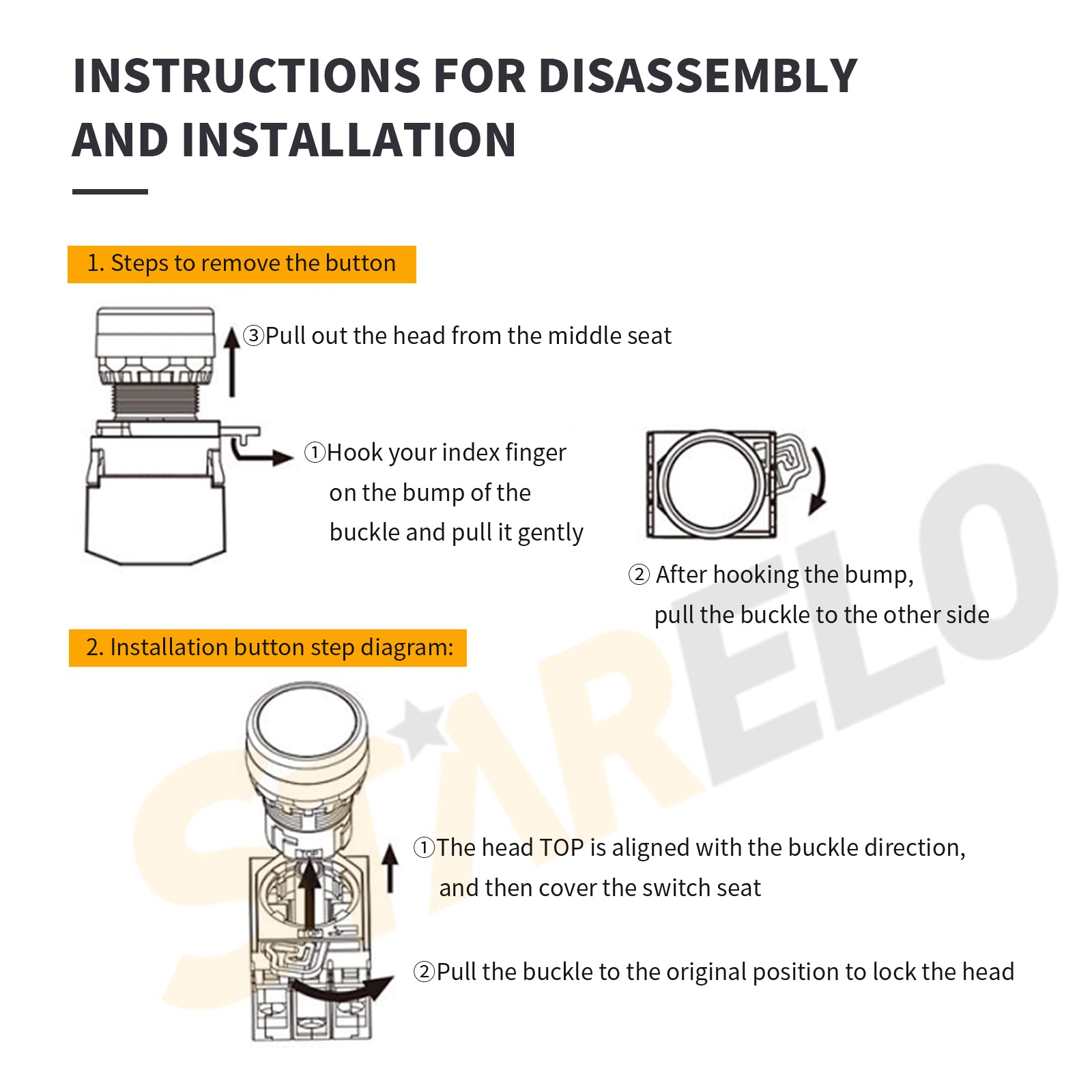 Snapklik.com : 22MM 1NC Red Mushroom Emergency Stop Latching Push ...