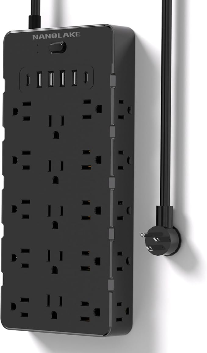 Amazon.com: Large Surge Protector Power Strip with USB Ports (4A+2C ...