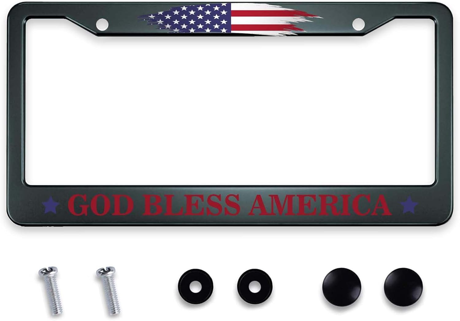 Amazon.com: Smooffly God Bless America License Plate Frame Stainless ...