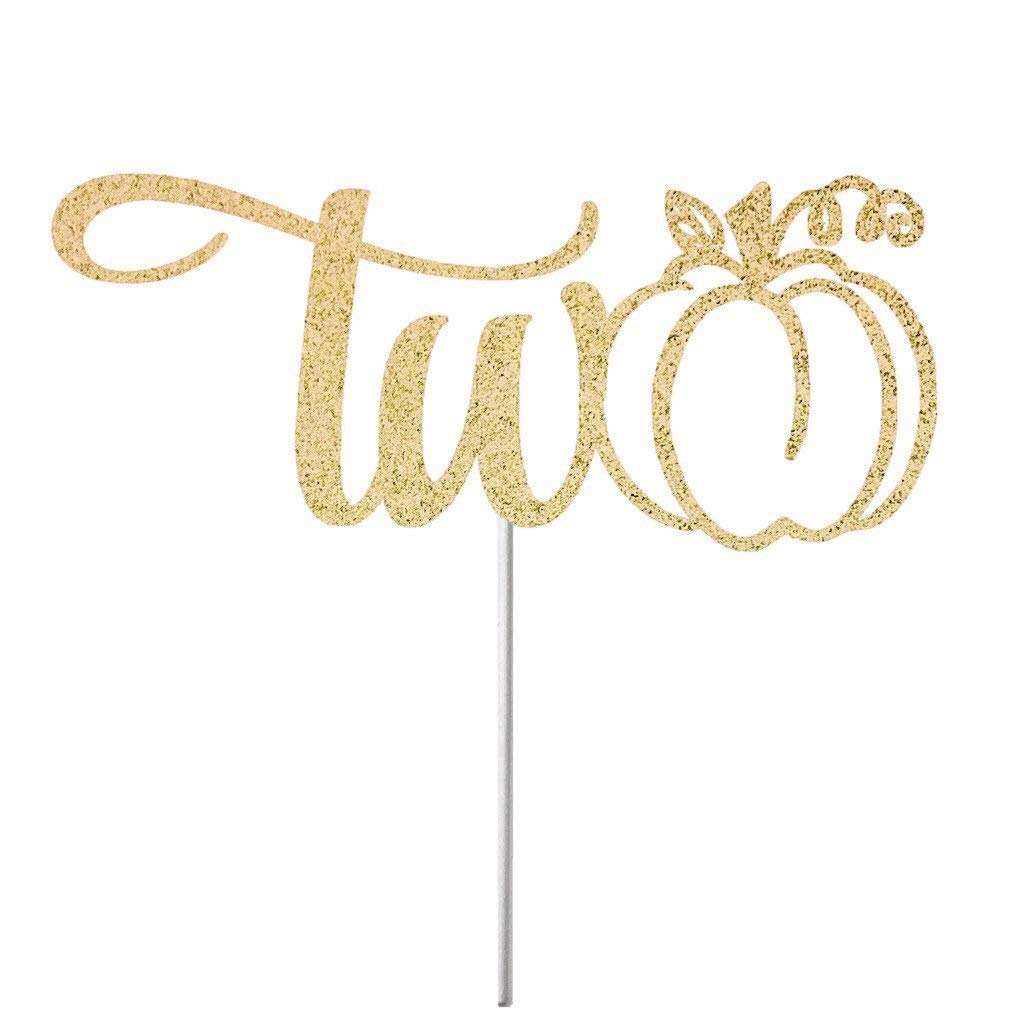 Buy Two Cake Topper Pumpkin 2nd Birthday Glitter Smash Cake Topper Baby ...