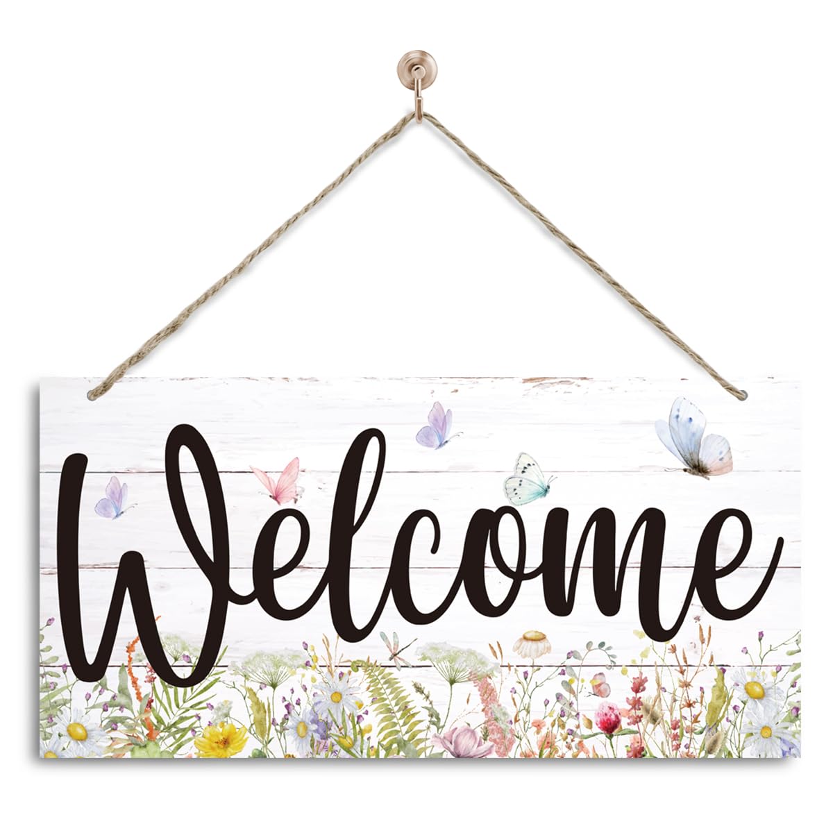 Amazon.com: Spring Wall Decor, Welcome Sign, Decorative Wall Plaque ...