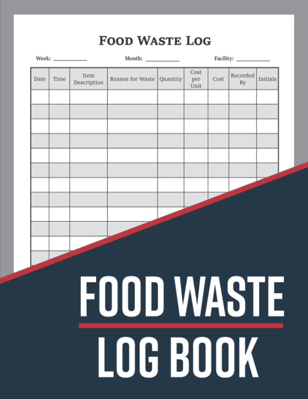 Buy Food Waste Log Book Kitchen Log Book Food Hygiene Record Book 