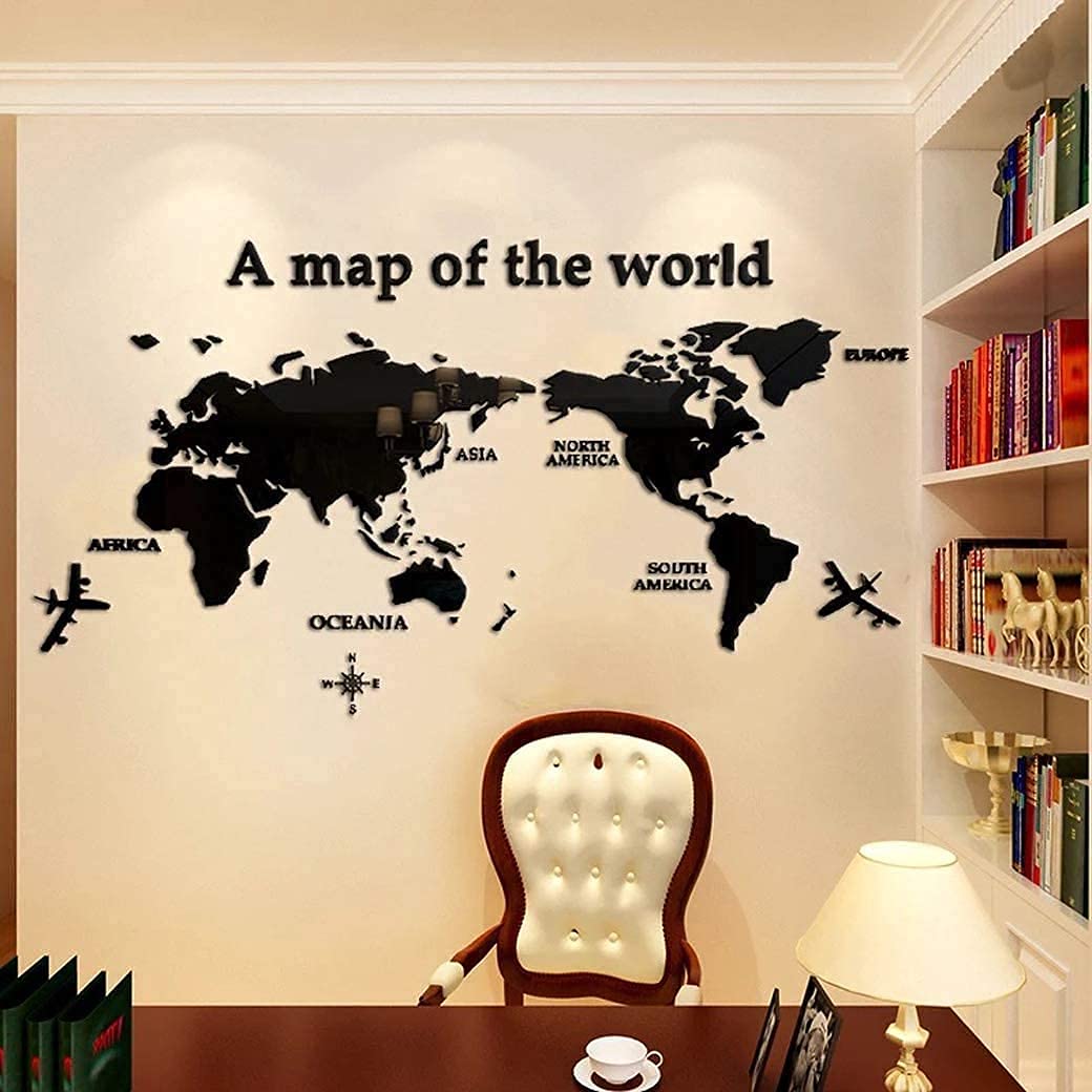 Buy Top-Tech 3D Wall Stickers World Wall Decal Easy to Install &Apply ...