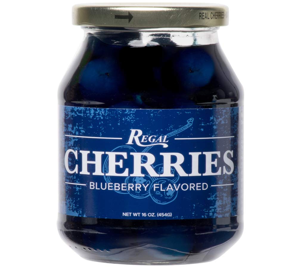 Amazon.com : Regal 16 oz. Dark Blue Maraschino Cherries with Stems ...