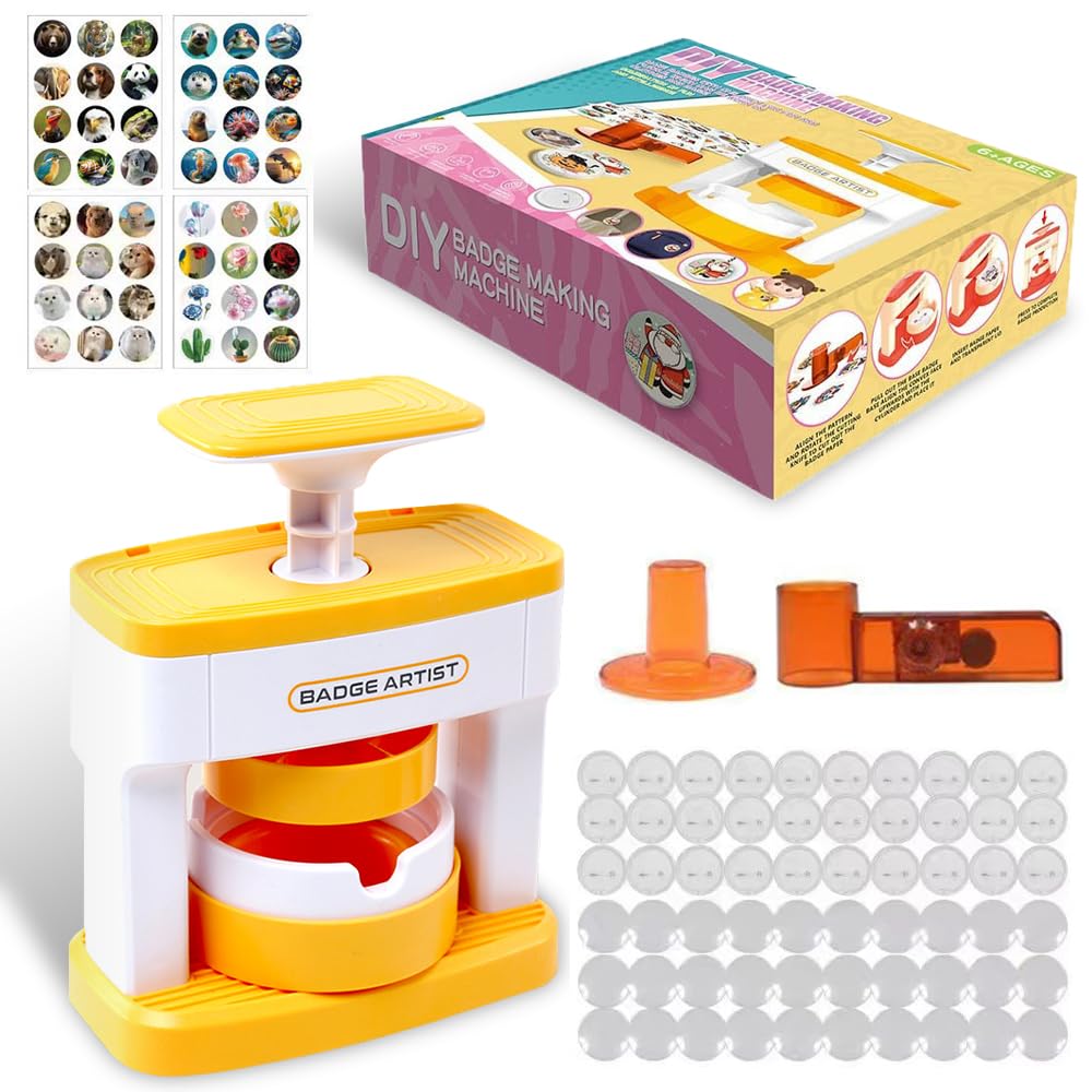 Lotvic Badge Making Kit for Kids, 55mm Badge Making Machine with 48 Pcs ...