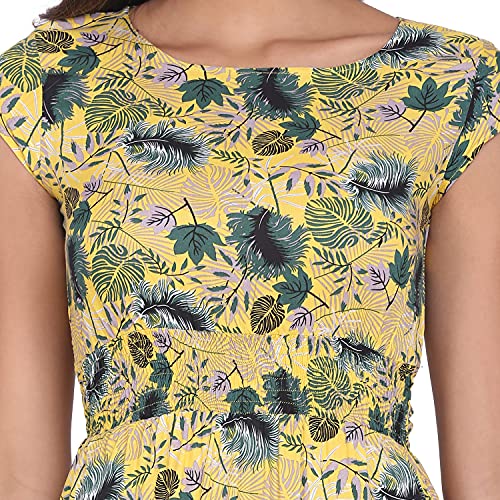 Buy Jaconet Apparel Women Skater Yellow Dress at Amazon.in
