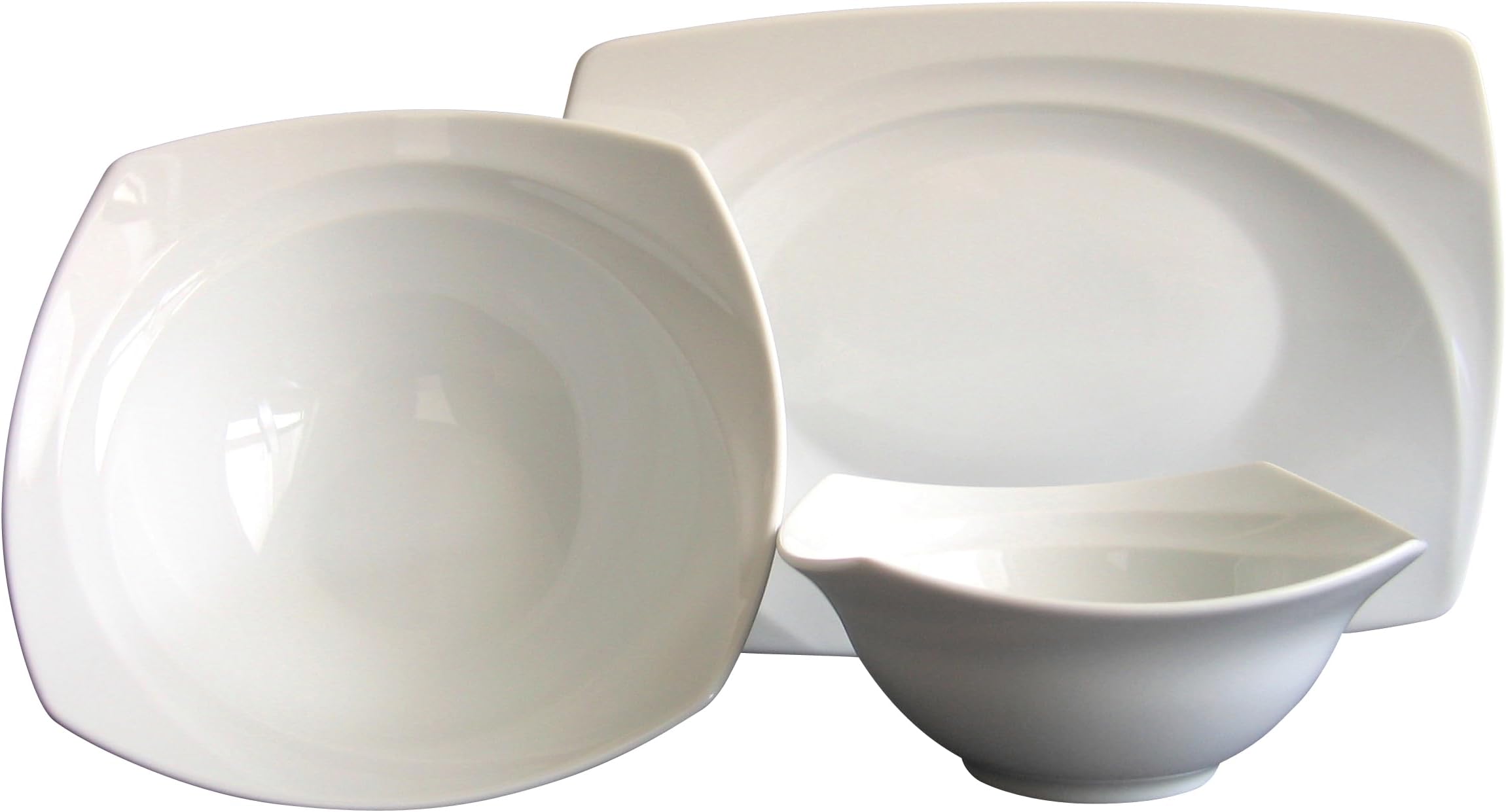 Creatable Weiss, 13162, Serie Celebration, 12-teiliges Geschirrset, Tafelservice aus Porzellan ...