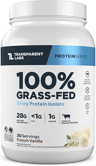 Amazon.com: Transparent Labs Grass-Fed Whey Protein Isolate - Naturally ...