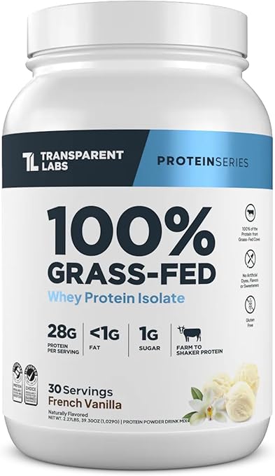 Amazon.com: Transparent Labs Grass-Fed Whey Protein Isolate - Naturally ...