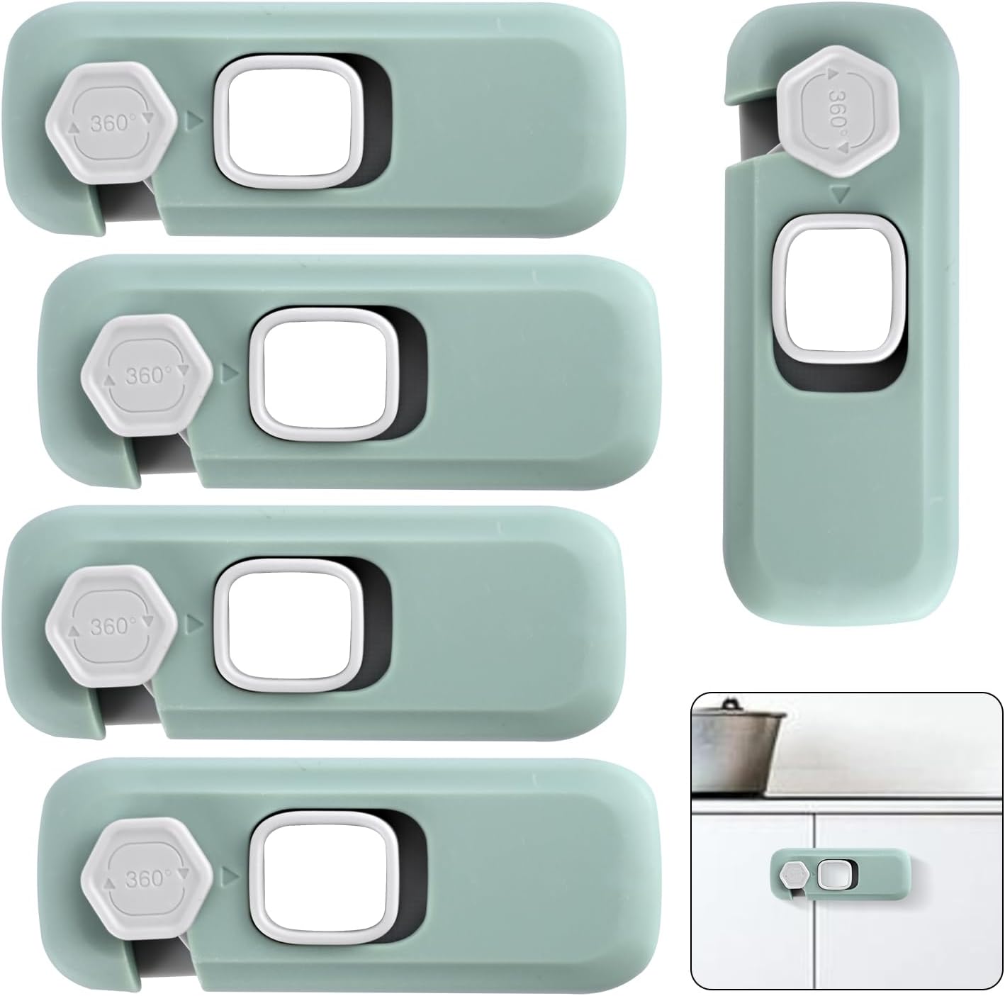 Amazon.com: SEILETOO 5 PCS Cabinet Baby Locks, Child Proof Locks for ...