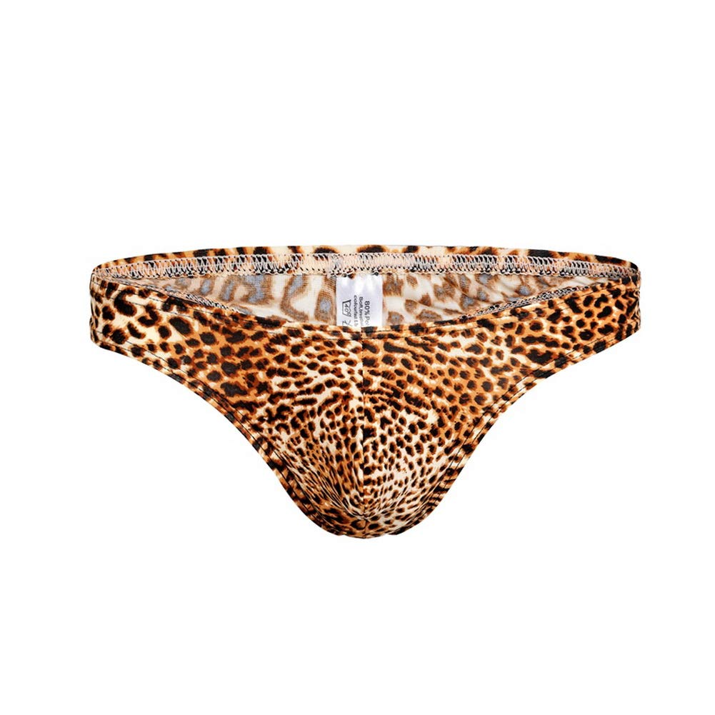 Leopard Print Low Rise G-string Bikini Briefs For Men Men's Leopard ...