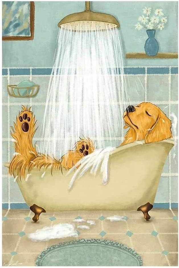 Amazon.com : Vintage Metal Tin Signs Golden Retriever Bath Soap Tin ...