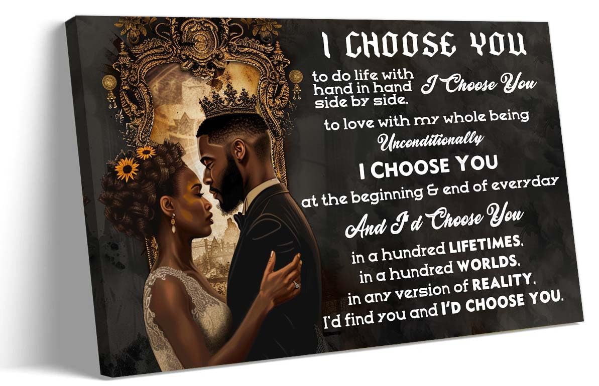 Amazon.com: Lnzinro African American Wall Art Black King And Queen ...