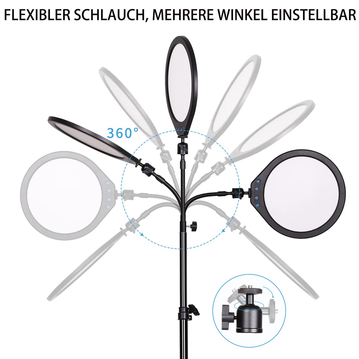 Stehlampe Dimmbar GSKAIWEN 12 Inch Panel Light Ring Light Photography ...