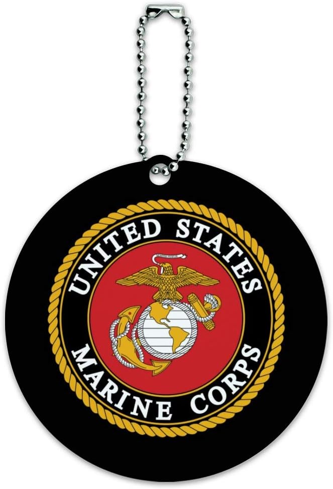 Amazon.com: Marines USMC Emblem Black Yellow Red Luggage ID Tags Cards ...
