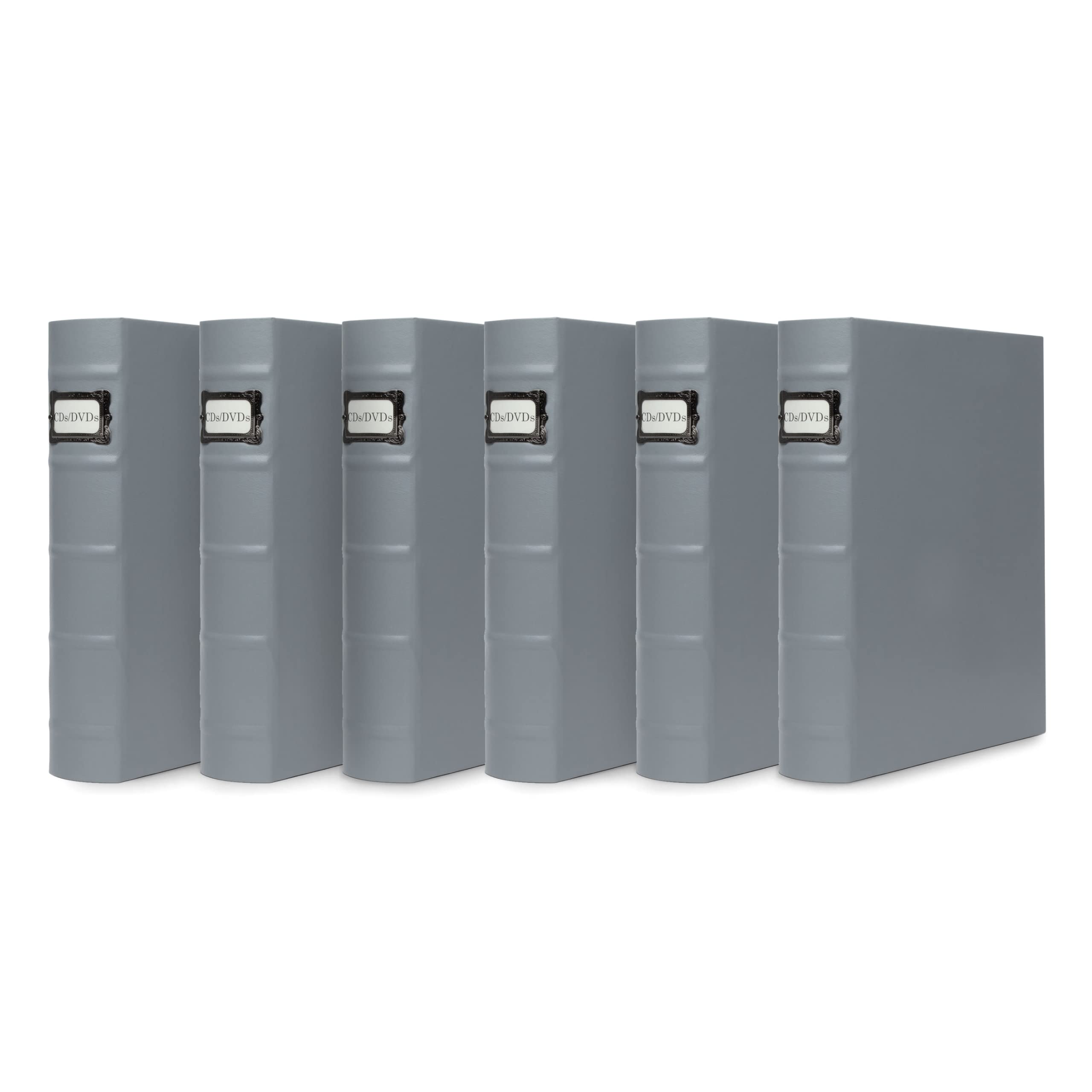 DVD Binder by Bellagio-Italia, Full Gray Faux-Leather - DVD Storage for ...