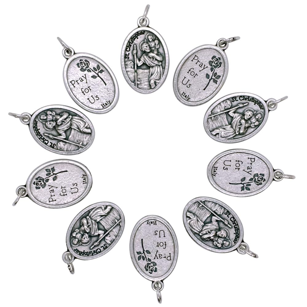 Amazon.com: 10 Pack of Saint Christopher Medals | Patron Saint of ...