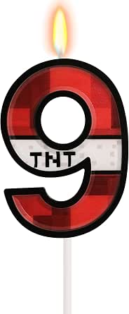 Amazon.com: TNT Birthday Candles for Boys Girls, Number 9 Candle ...